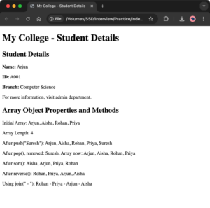 7. JavaScript Pre-defined and User-defined Objects